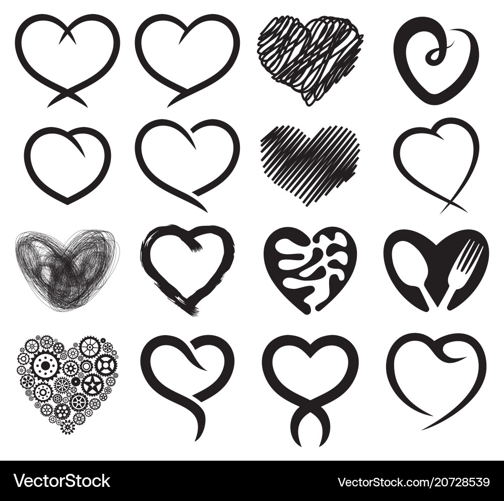 Heart set Royalty Free Vector Image - VectorStock