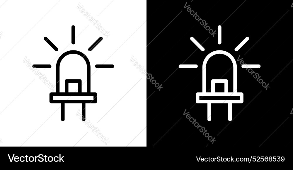 Led icon set on white background Royalty Free Vector Image