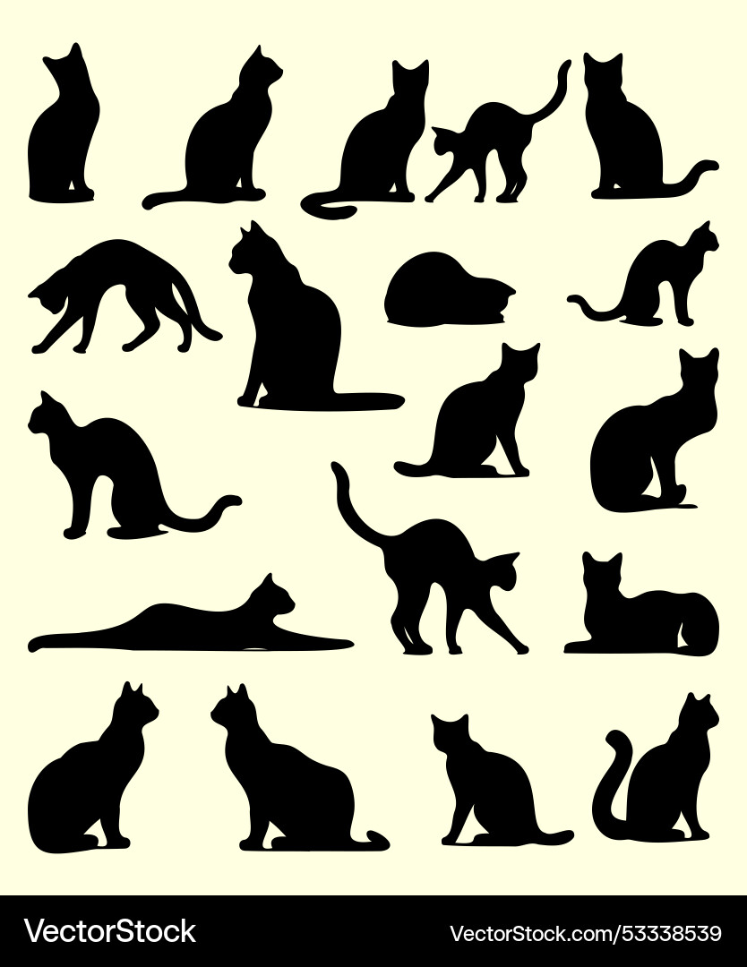 Minimalist abstract stylish cats animals Vector Image