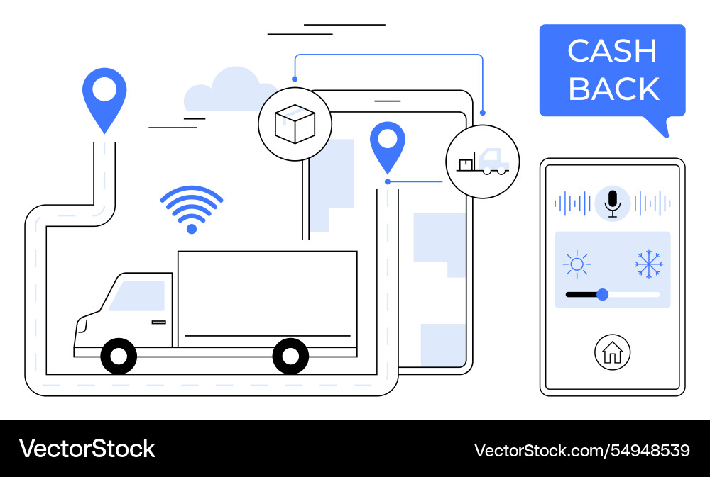 Smart logistics management integrating iot cash Vector Image