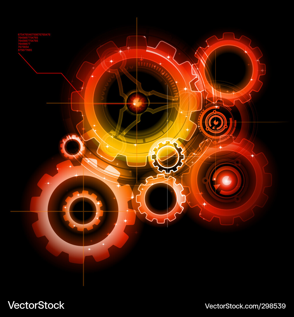 Techno gears Royalty Free Vector Image - VectorStock