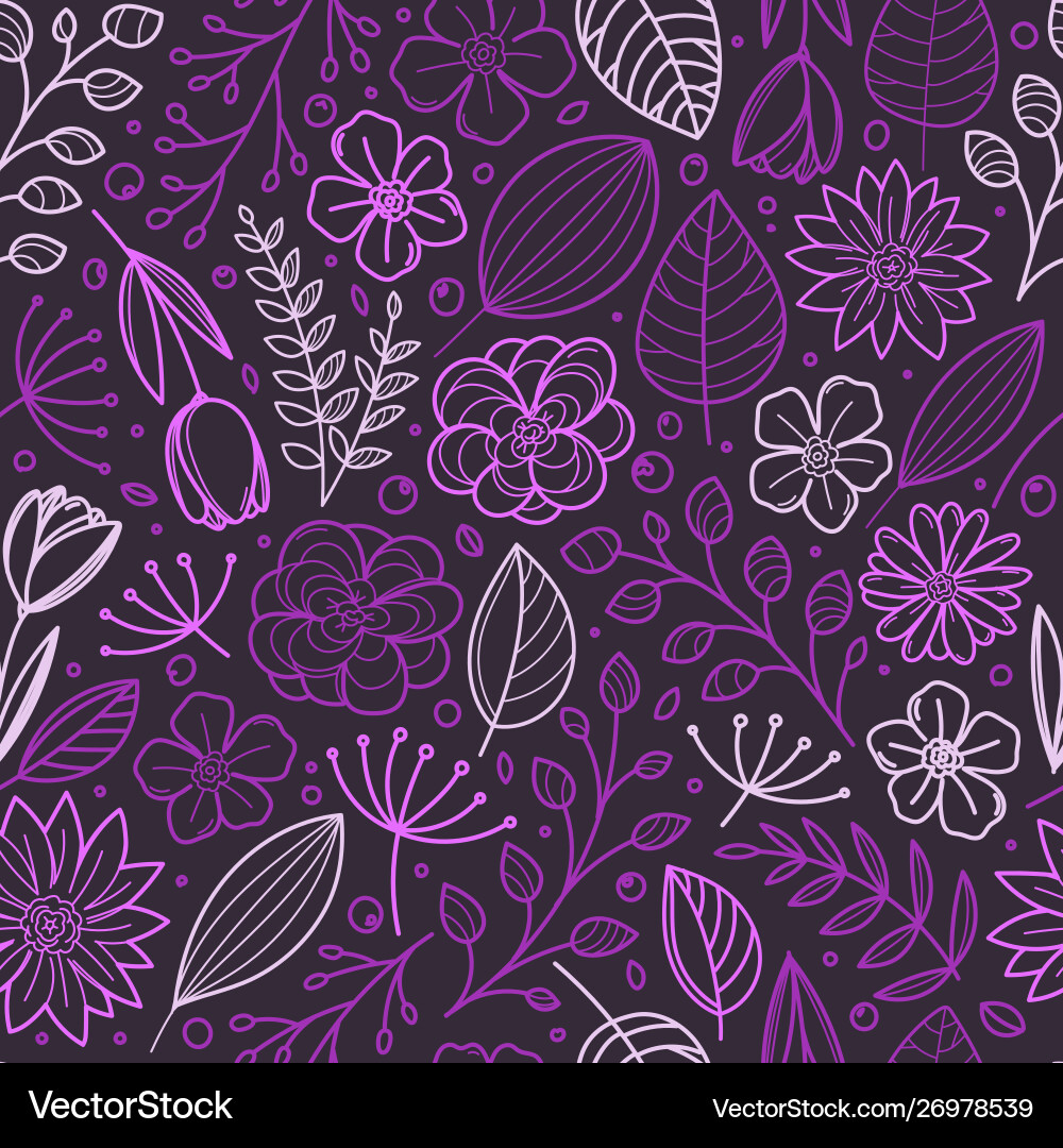 Violet floral seamless background template Vector Image