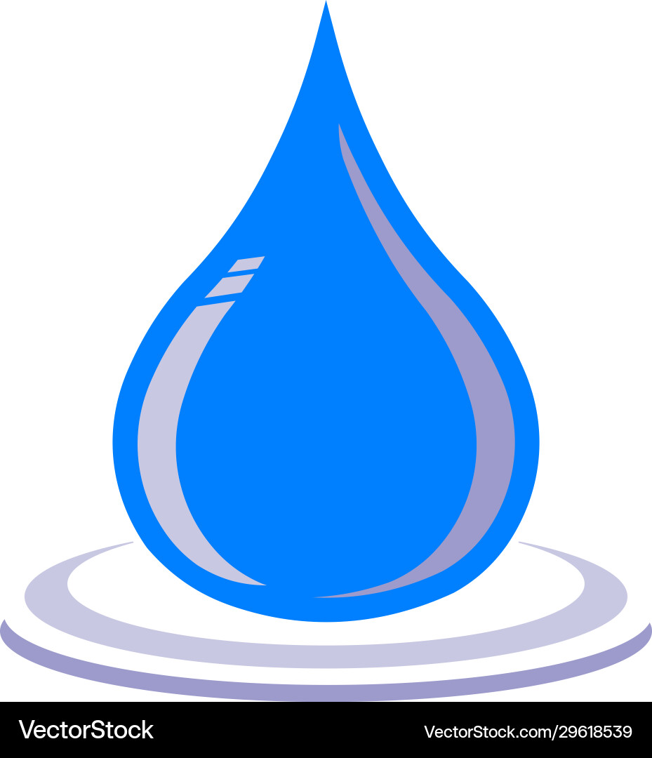 Water droplet with ripple graphic Royalty Free Vector Image