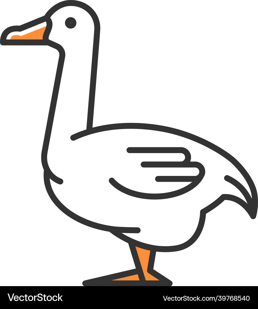 Goose rgb color icon Royalty Free Vector Image