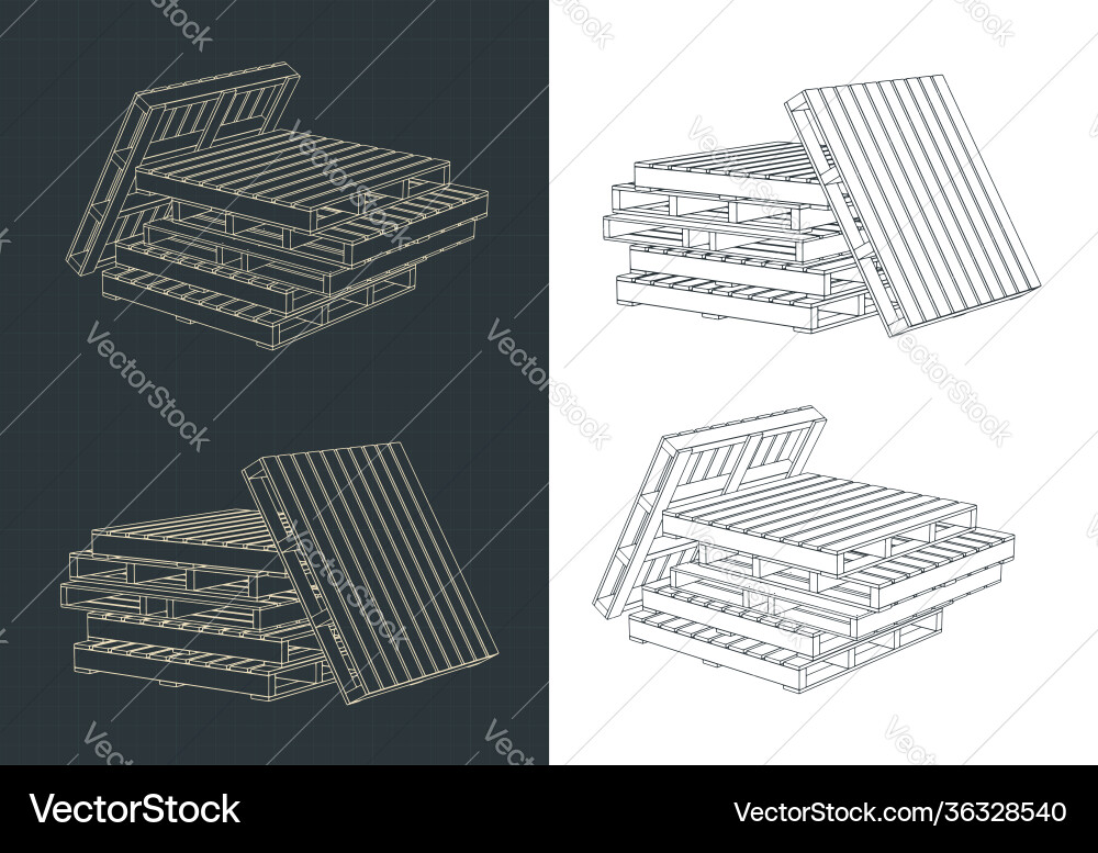 Pallets composition Royalty Free Vector Image - VectorStock