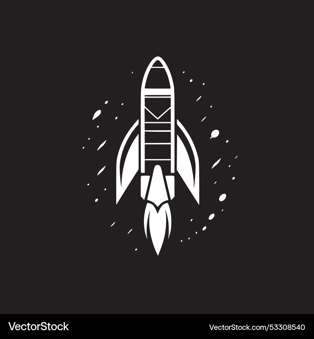 Rocket - black and white isolated icon Royalty Free Vector