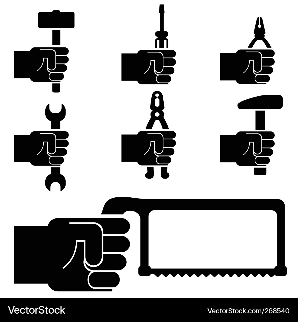 Tool holding hand Royalty Free Vector Image - VectorStock