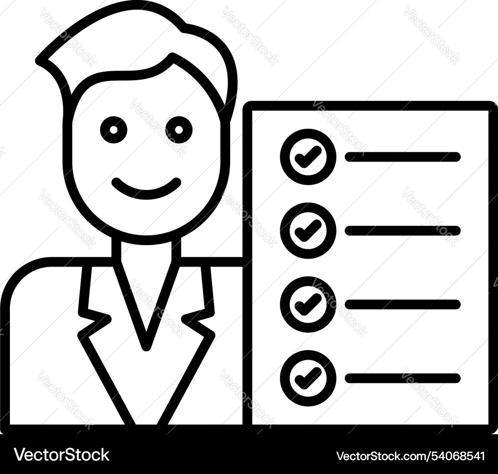 Auditor line icon design Royalty Free Vector Image