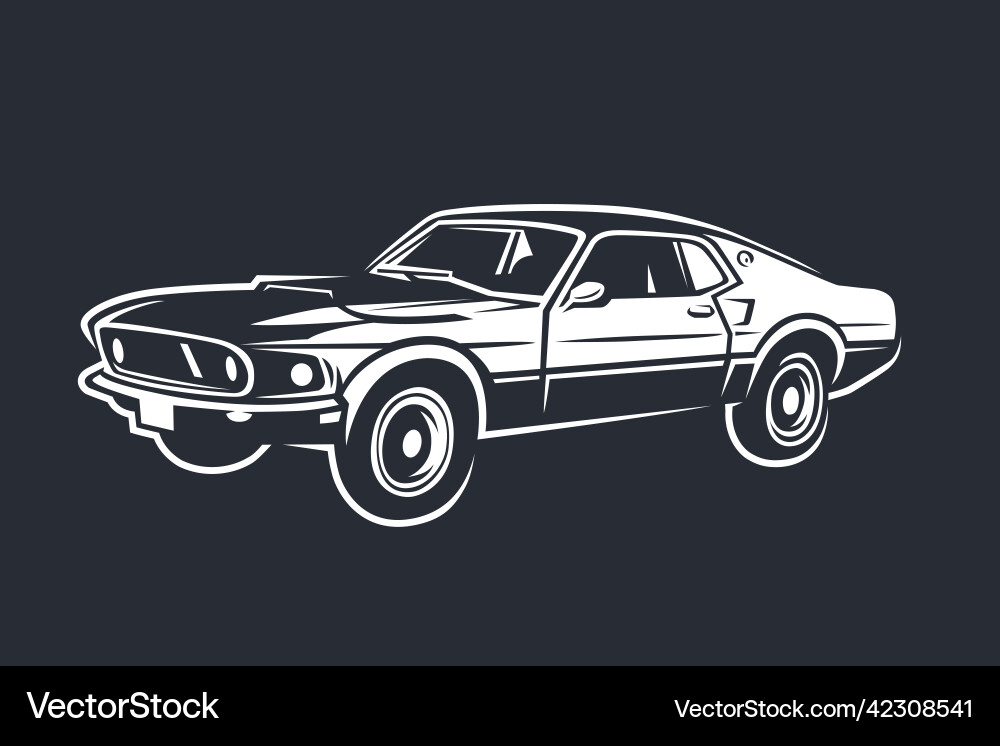 Classic Muscle Car Racing Royalty Free Vector Image