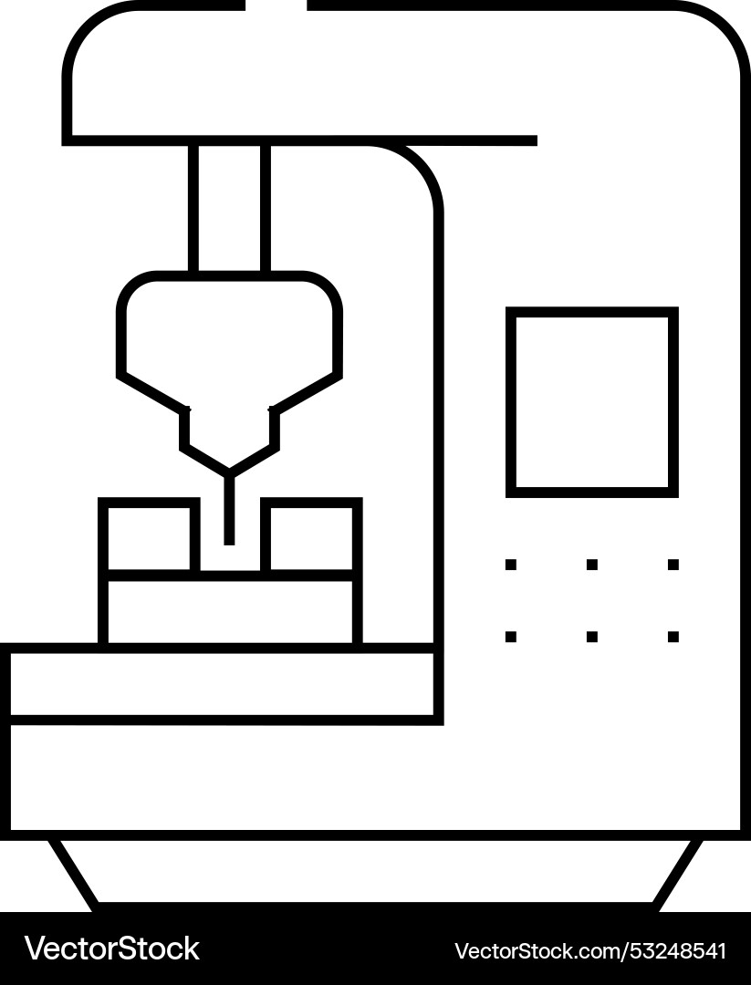 Cnc computer numerical control line icon Vector Image Cnc computer numerical control line icon Vector Image