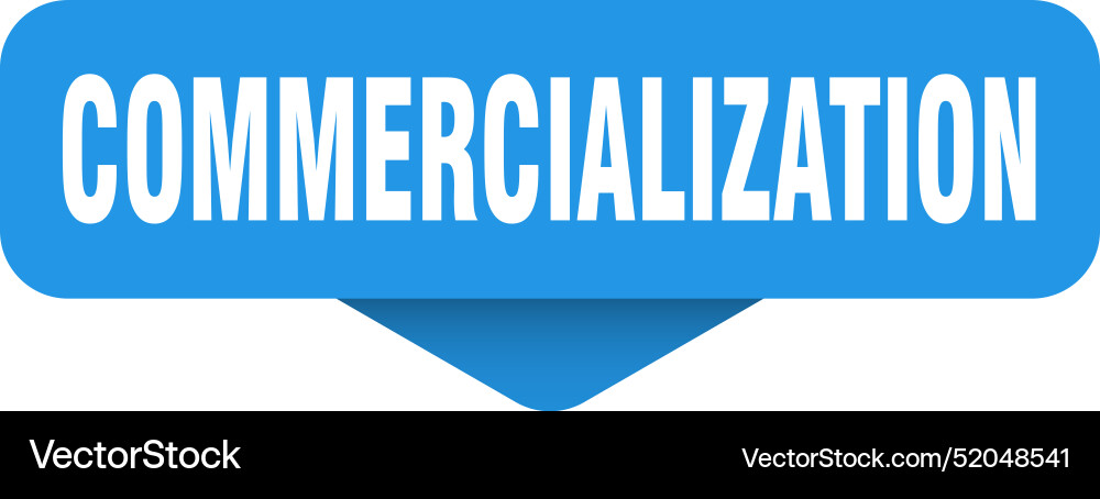 Commercialization sticker sign Royalty Free Vector Image