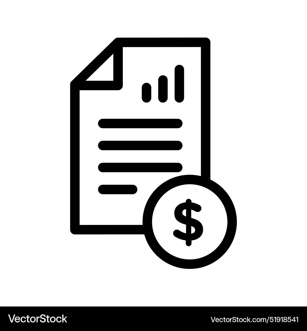 Financial statement icon outline set collection Vector Image