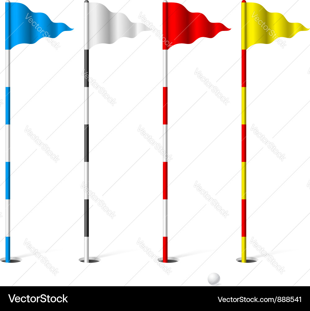 Golf flags Royalty Free Vector Image - VectorStock