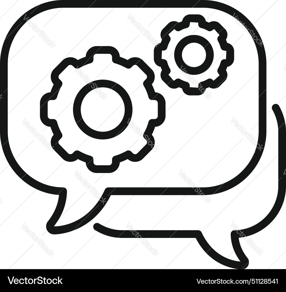 Help gear chat support icon outline online Vector Image