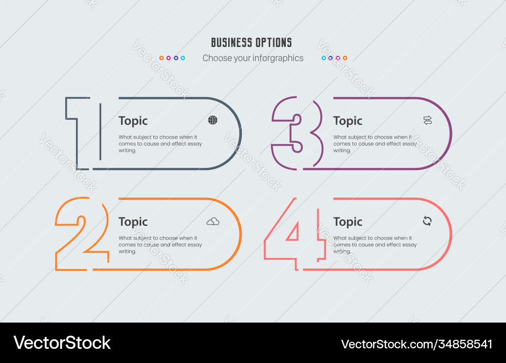 Modern 4 topics for business infographic template Vector Image