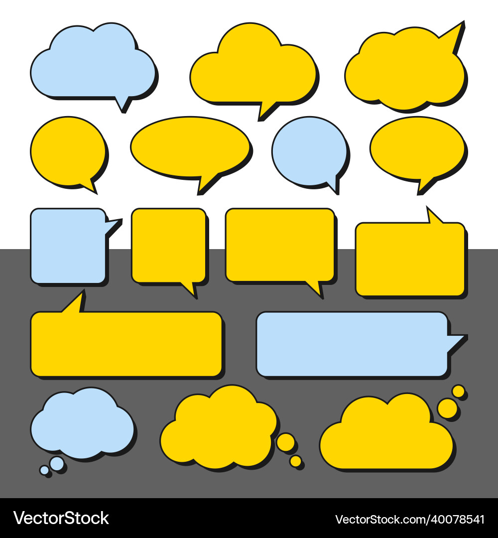 Set of stickers speech bubbles blank empty Vector Image