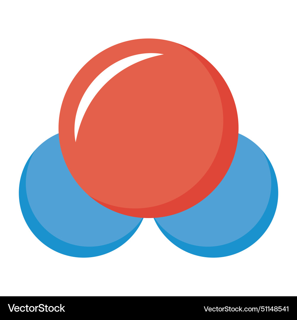 Simple isolated water molecule h2o Royalty Free Vector Image