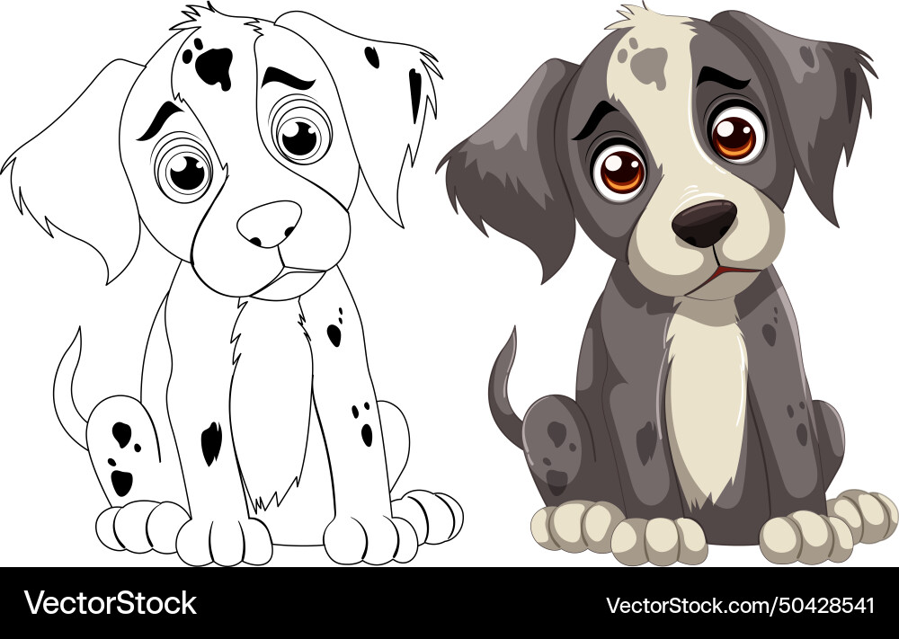 Two cute dalmatian puppies in style Royalty Free Vector