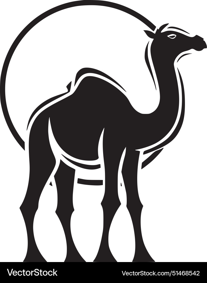 Camel - minimalist and flat logo Royalty Free Vector Image