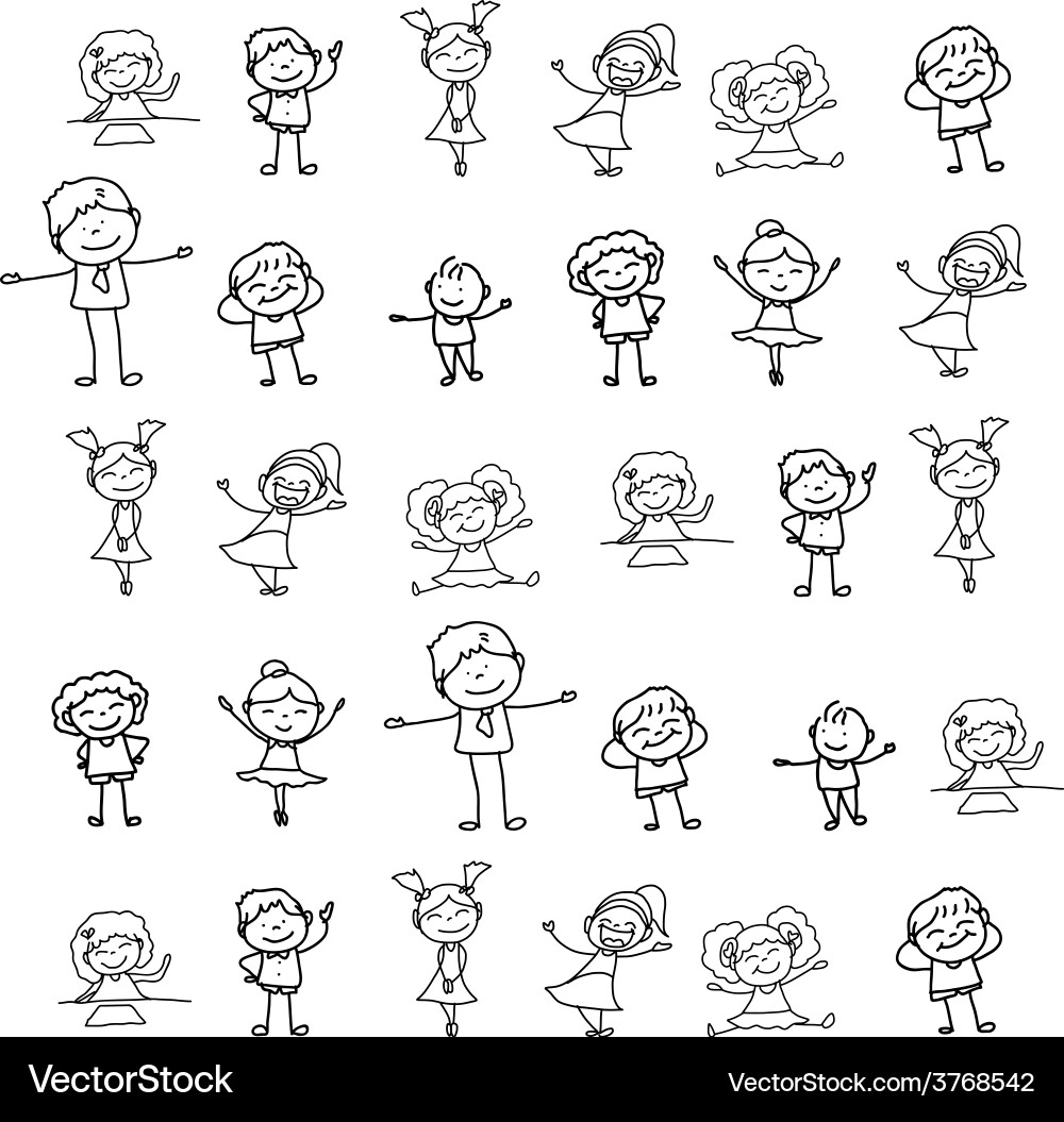 Cartoon character kids playing Royalty Free Vector Image