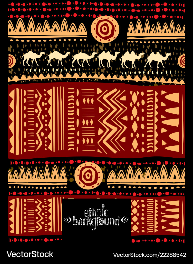 Ethnic geometric background design for poster Vector Image