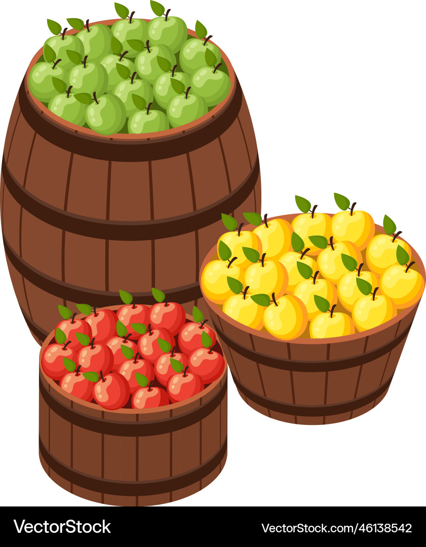 Farm food barrels composition Royalty Free Vector Image