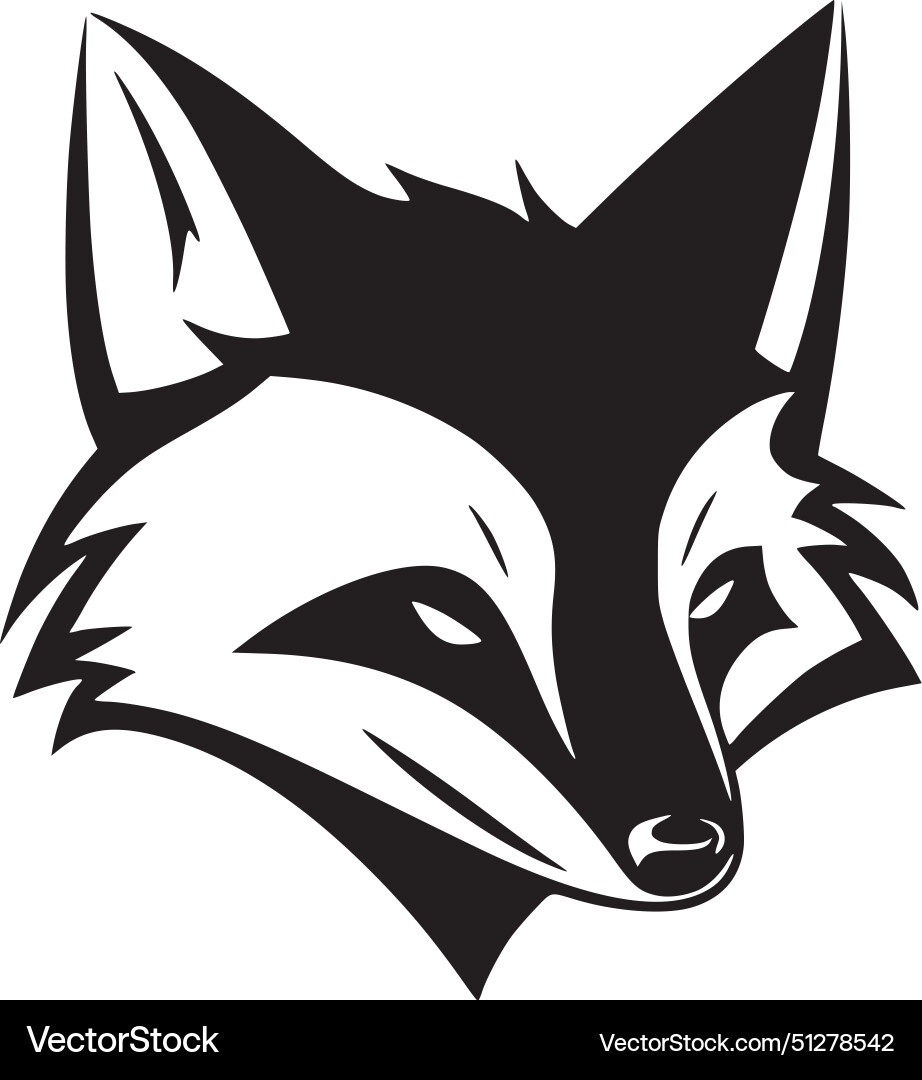 Fox - minimalist and flat logo Royalty Free Vector Image