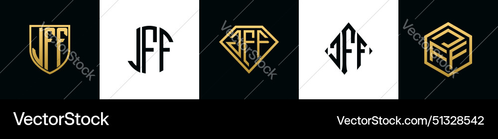 Initial letters jff logo designs bundle Royalty Free Vector