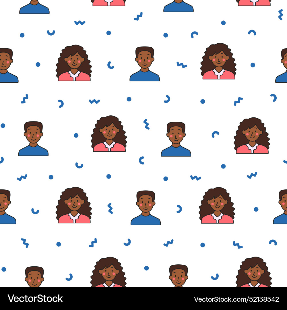 Kids different user profile seamless pattern Vector Image