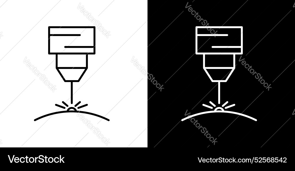 Laser machine icon set on white background Vector Image
