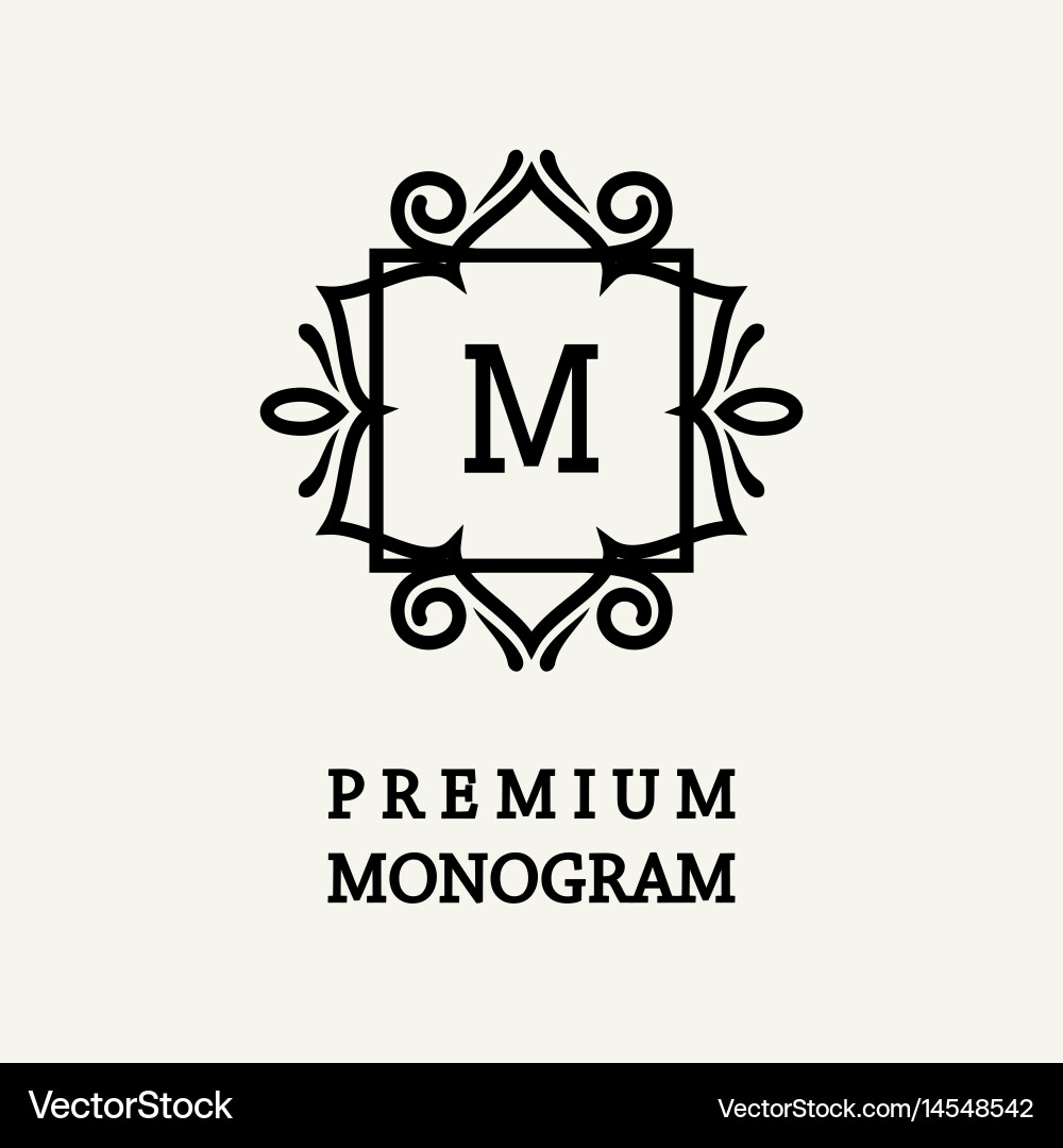 Stylish and graceful floral monogram design Vector Image
