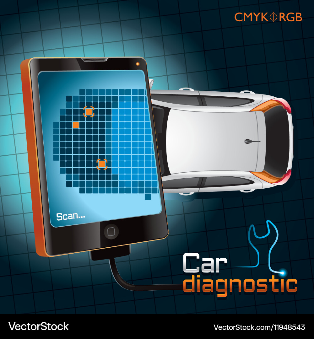 Car diagnostic gadget Royalty Free Vector Image
