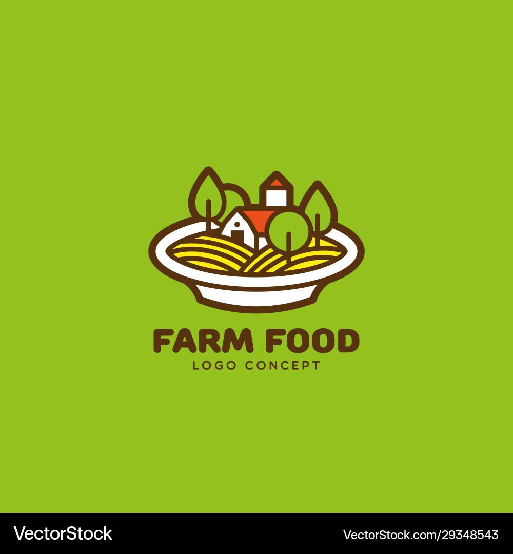 Farm food logo Royalty Free Vector Image - VectorStock