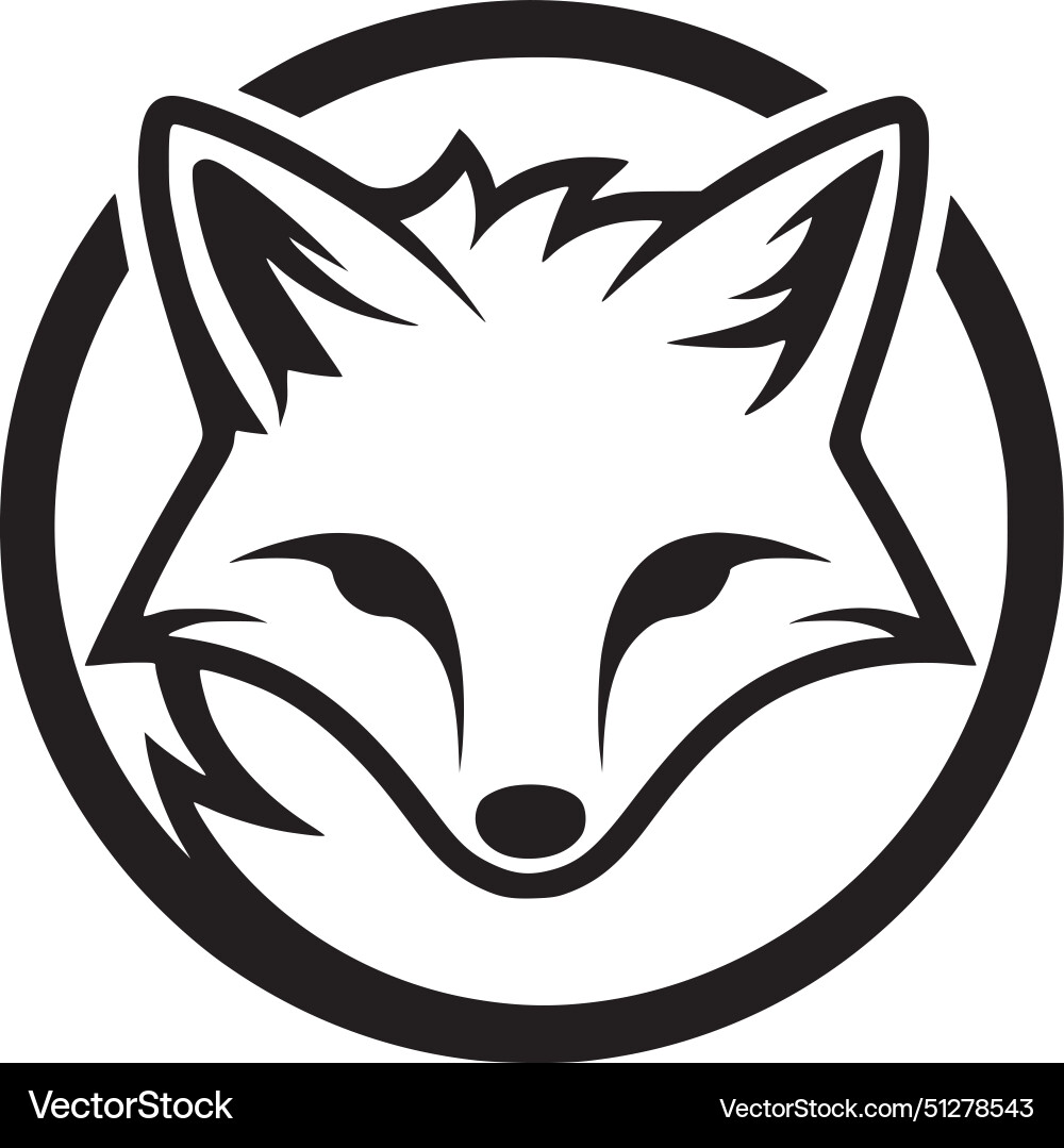 Fox - black and white isolated icon Royalty Free Vector
