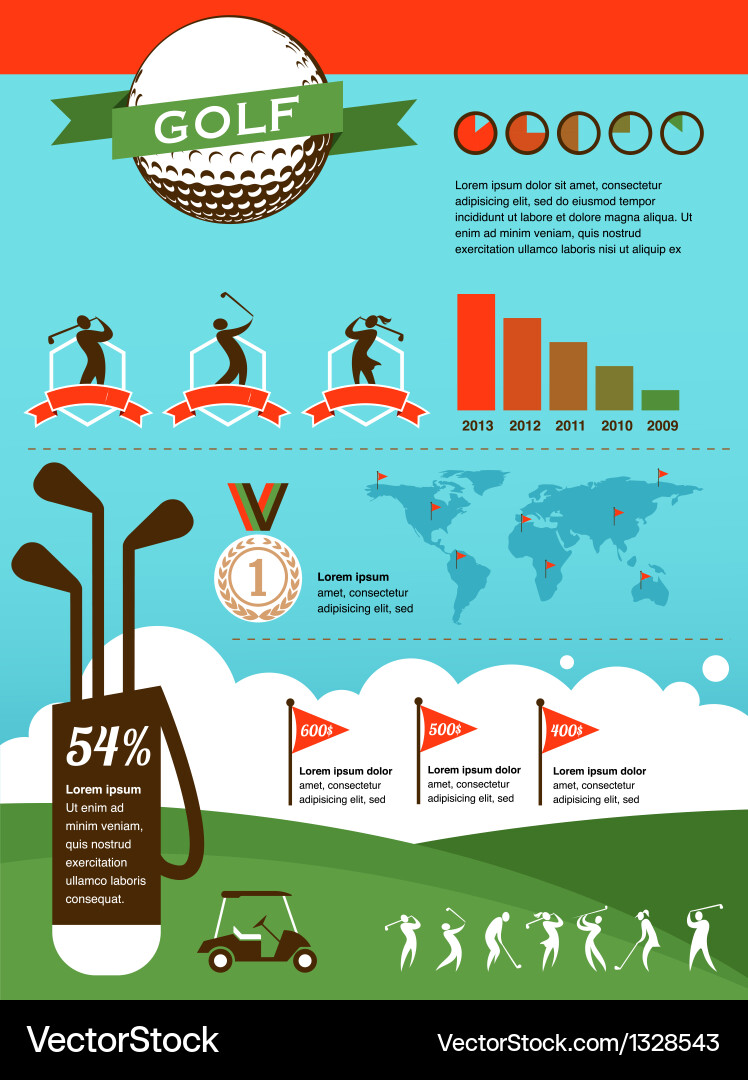 Golf infographics Royalty Free Vector Image - VectorStock