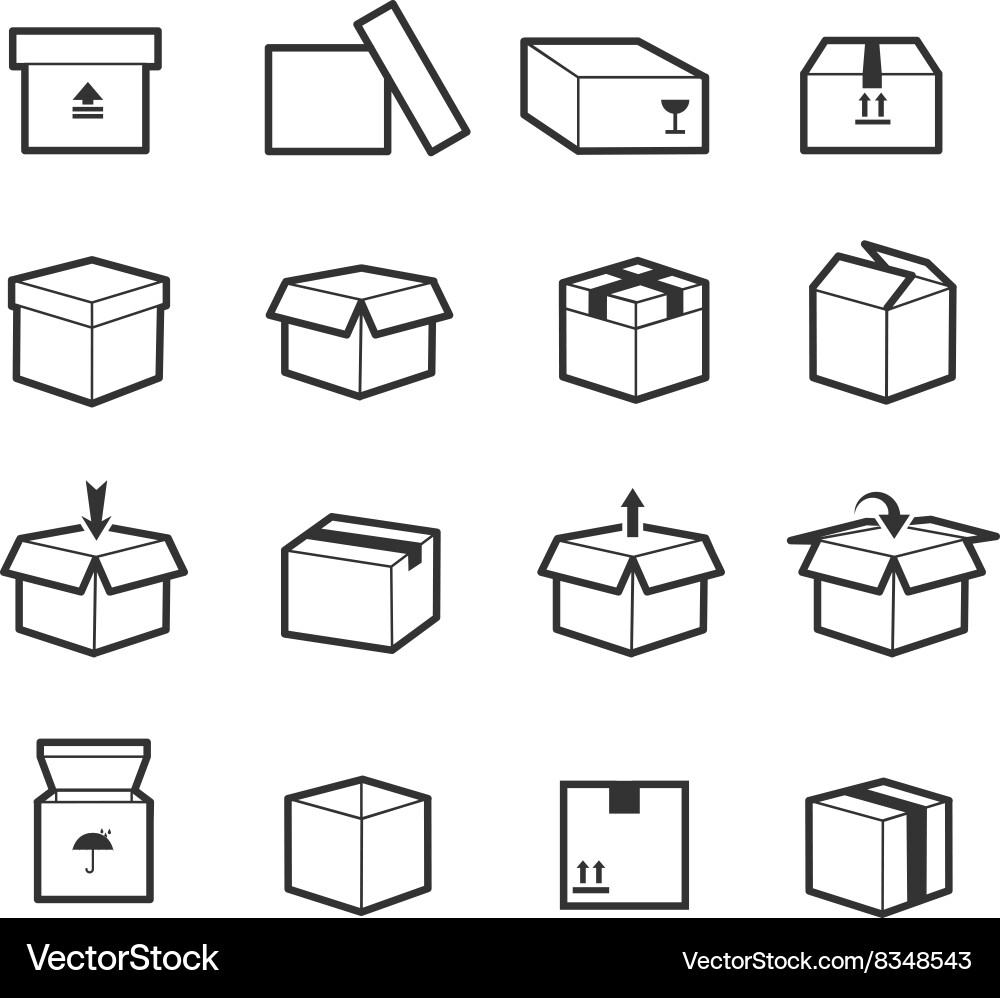 Line box icons Royalty Free Vector Image - VectorStock