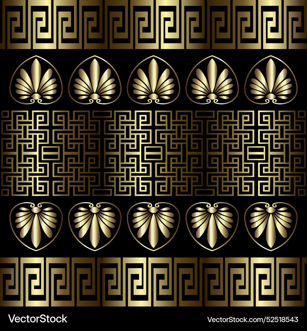 Luxury 3d gold borders seamless pattern Royalty Free Vector
