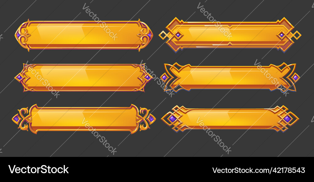 Medieval Gold Banner Set Royalty Free Vector Image