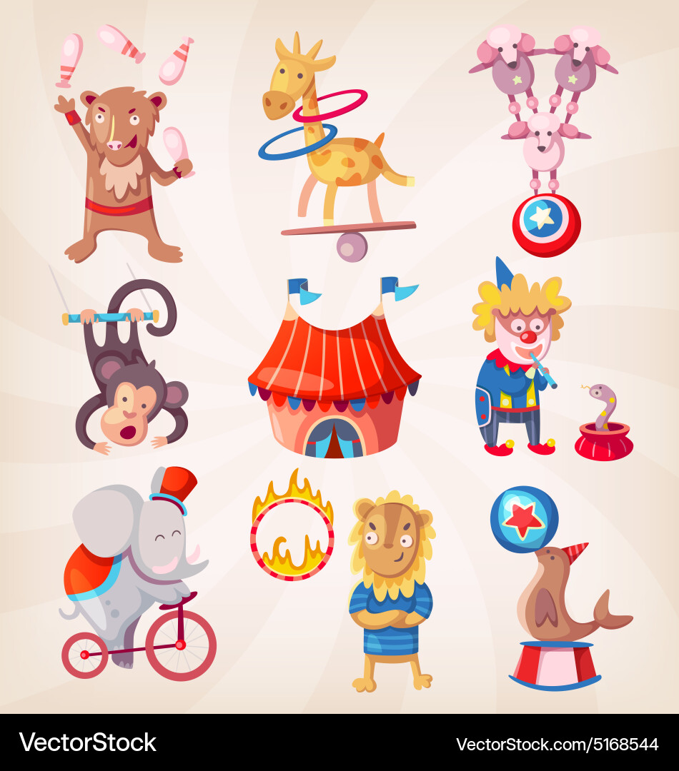 Circus Animals Performing Royalty Free Vector Image