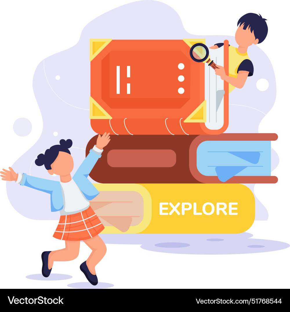 Explore books modern flat style Royalty Free Vector Image