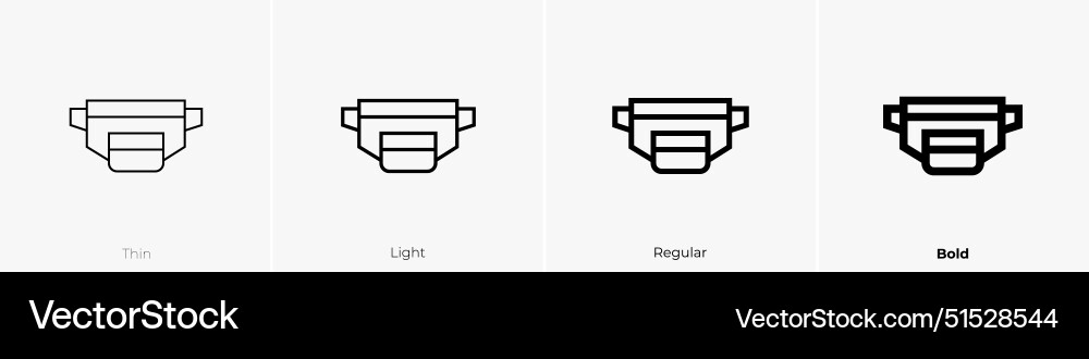 Fanny pack icon thin light regular and bold style Vector Image