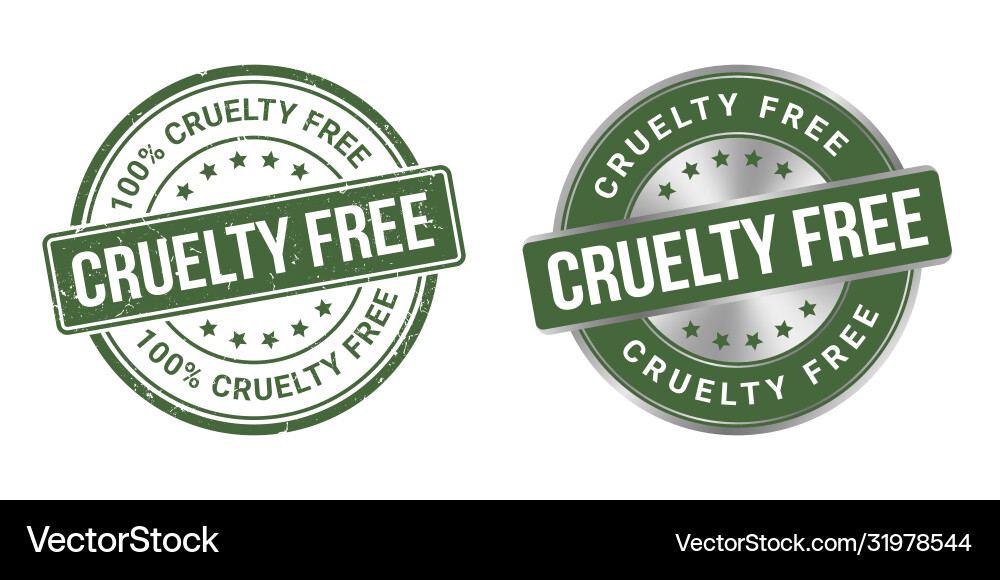 Grunge stamp and silver label cruelty free Vector Image
