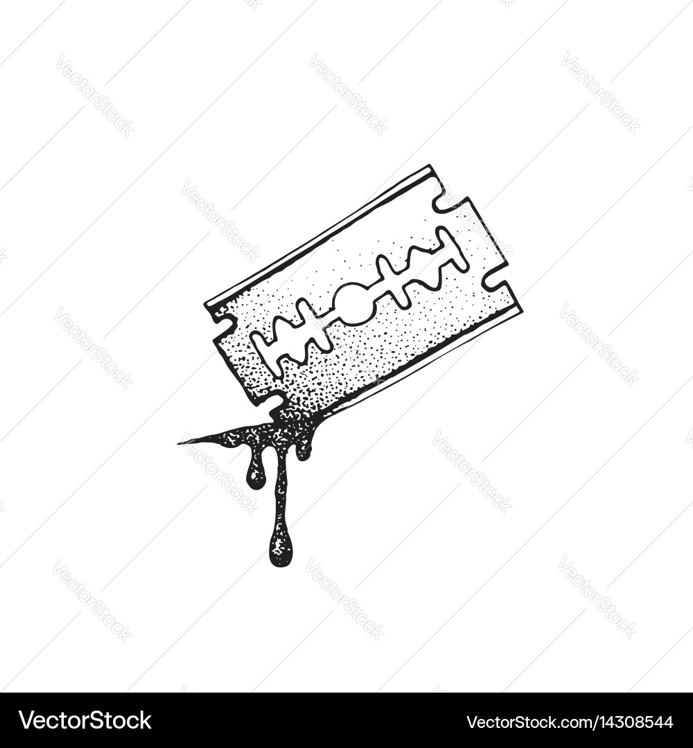 Hand drawn blade razor Royalty Free Vector Image