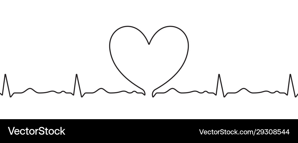 Heartbeat Pulse Sketch Royalty Free Vector Image