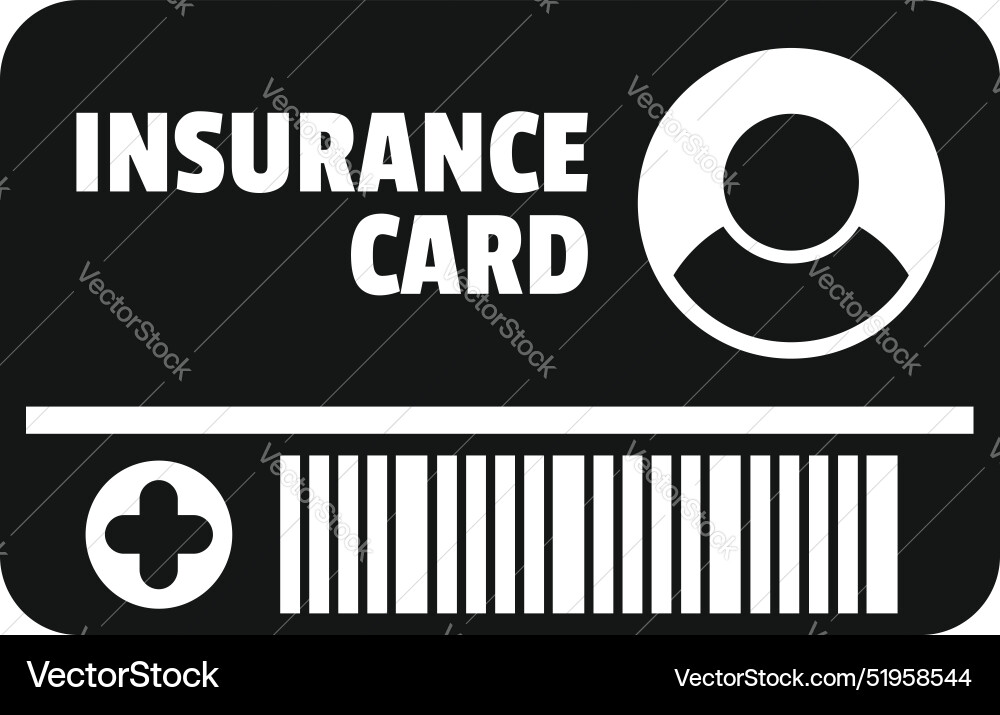 Insurance card displaying medical coverage and Vector Image