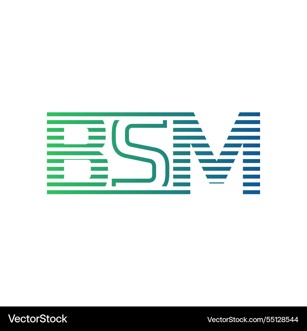 Modern bsm logo design letter minimalist Vector Image