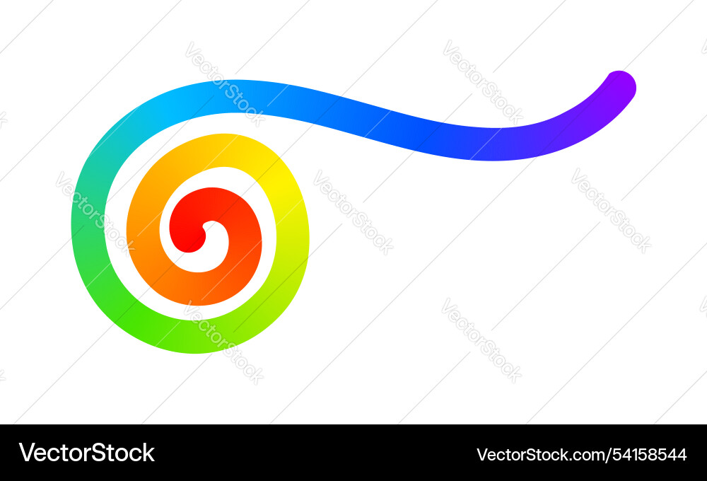 Rainbow colored spiral line isolated on white Vector Image