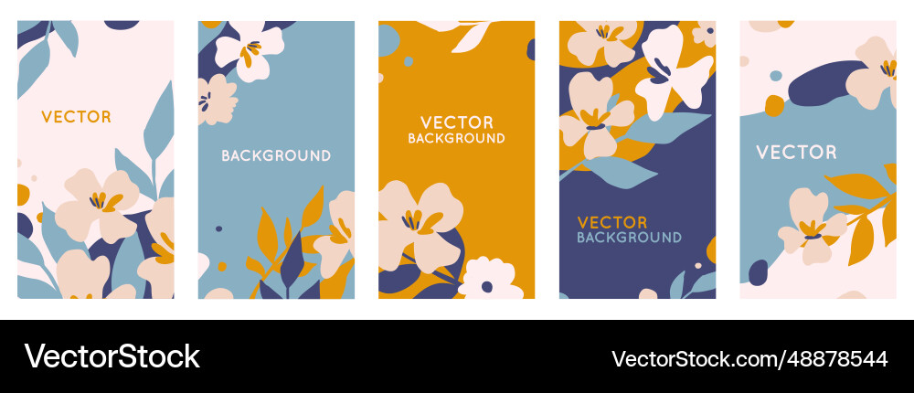 Set of abstract creative backgrounds in minimal Vector Image