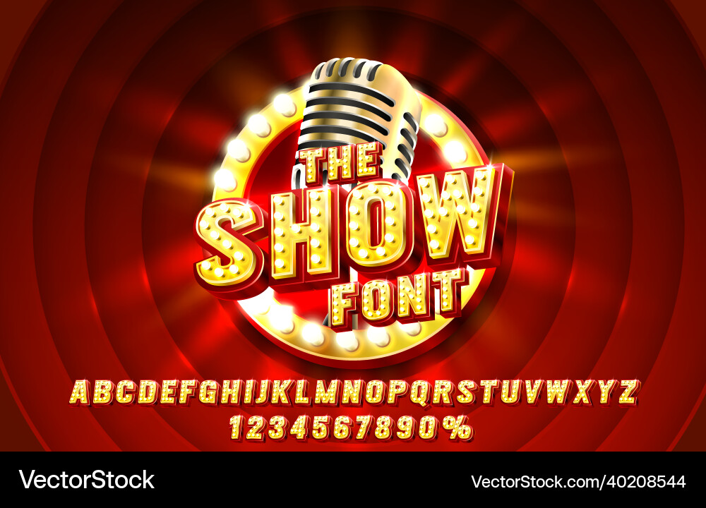 Show font set collection letters and numbers Vector Image