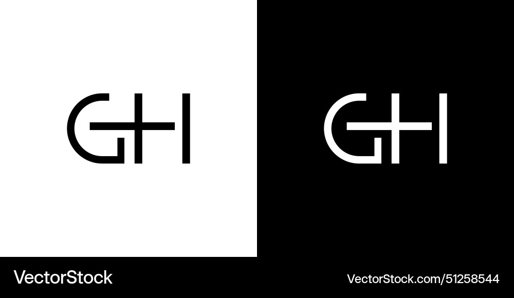Unique and modern gh logo design Royalty Free Vector Image